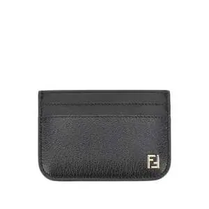 Fendi Ff Leather Card Holder - Black