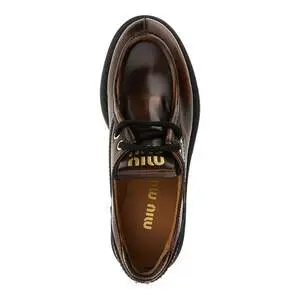 Miu Miu Fume Leather Lace Up Shoes