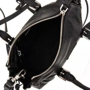 Prada Leather Small Karin Bag - Black