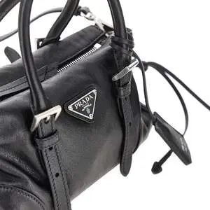 Prada Leather Small Karin Bag - Black