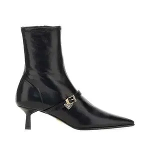 Prada Stretch Nappa Leather Ankle Boots - Black