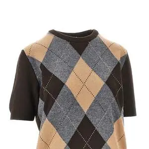 Prada Cashmere Lozenge Sweater - Brown