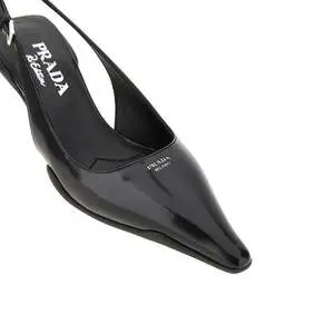 Prada Spazzolato Leather Re-edition Slingback Pumps