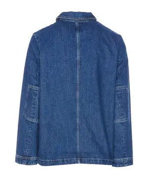 A.p.c. Logo Patch Denim Overshirt