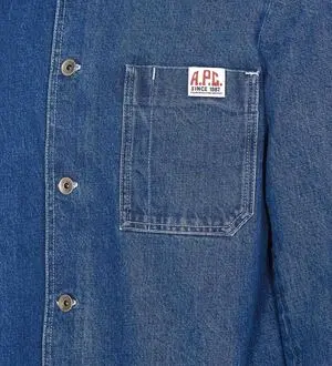 A.p.c. Logo Patch Denim Overshirt
