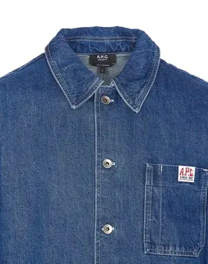 A.p.c. Logo Patch Denim Overshirt