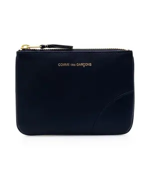 Play Comme Des Garcon Navy Blue Zipper Purse - Black