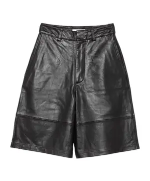 THE FRANKIE SHOP Leather Bermuda Shorts - Brown