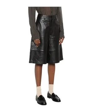 THE FRANKIE SHOP Leather Bermuda Shorts