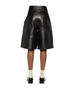 THE FRANKIE SHOP Leather Bermuda Shorts