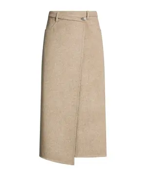 Brunello Cucinelli Wool Wrap Midi Skirt