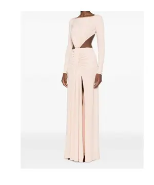 Elisabetta Franchi Cut-out Ruched Maxi Dress