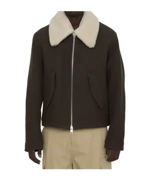 AMI Paris Long-sleeved Zipped Jacket - Brown