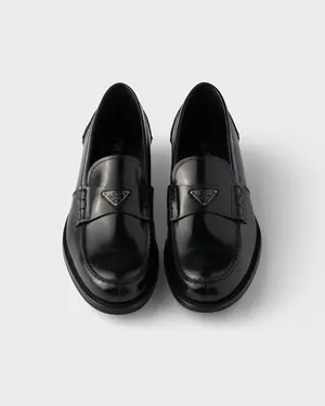 Prada Brushed Leather Loafers