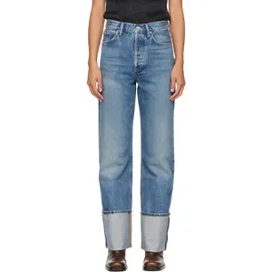 AGOLDE Cuffed Wideleg Jeans - Blue