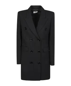 Elisabetta Franchi Flowing Gabardine Dress - Black