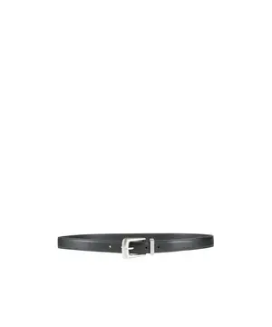 Saint Laurent Solid Colour Thin Belts - Black