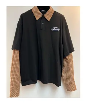 We11Done Collared Polo Shirt With Patchwork Design - Black