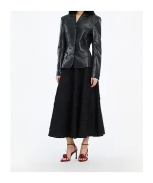 ROTATE BY BIRGER CHRISTENSEN Fitted Leather Blazer