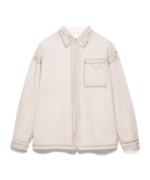 Prada Bull Denim Zipper Shirt - Caramel