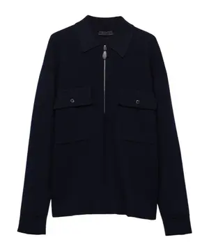 Prada Cashmere Polo Shirt - Navy