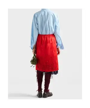 Prada Satin Skirt With Embroidery