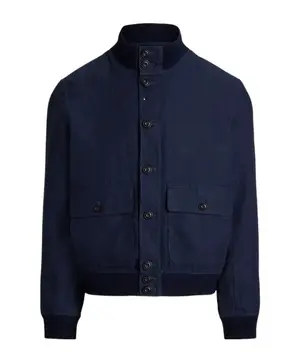 Polo Ralph Lauren Button-up Bomber Jacket - Black