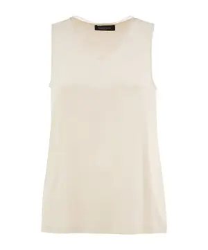 Fabiana Filippi Sleeveless V-neck Vest - White