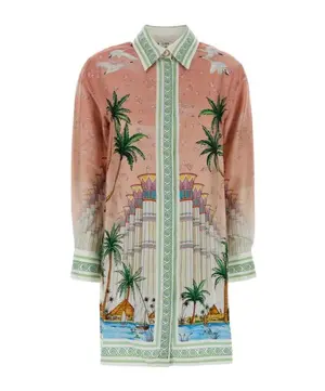 Casablanca Printed Twill Shirt Dress