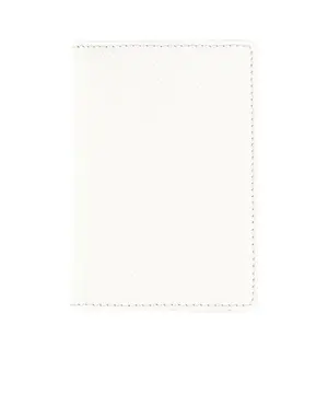 MAISON MARGIELA Minimalist Solidcolor Pebbledleather Card Holder - White