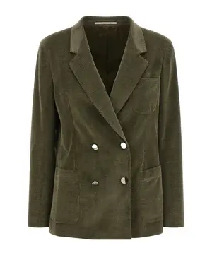 Tagliatore Double-breasted Corduroy Blazer - Green