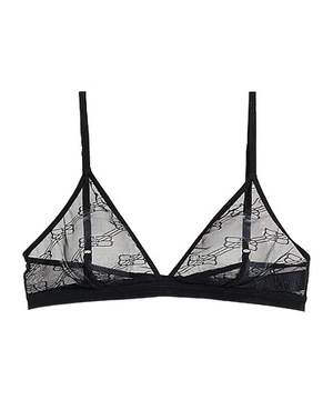 Balenciaga Solidcolor Lace Triangle Bra - Black