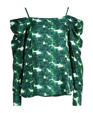 Max Mara Long-sleeved Off-the-shoulder Top - Green