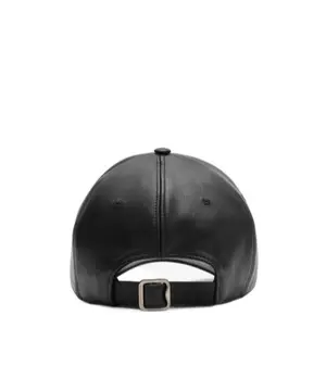 Burberry Embossed Check Leather Baseball Cap