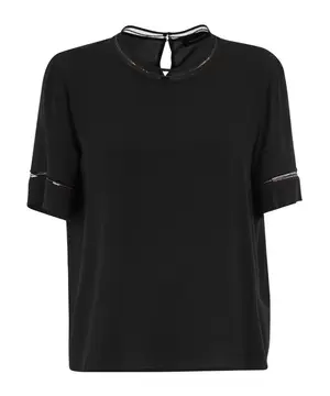 Fabiana Filippi Trim-detail Blouse - Black
