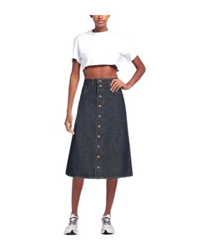 Chloé Darkwash Denim Flared Skirt