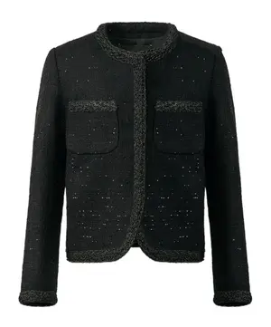 Fabiana Filippi Crew-neck Casual Jacket With Patch Pockets - Black