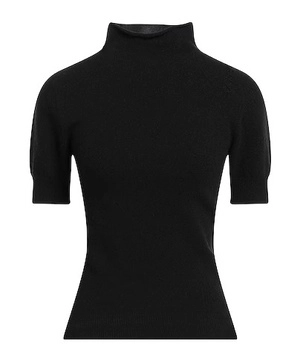 Marni Solidcolor Lightweight Knit Shortsleeve Turtleneck Top - Black