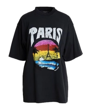 Balenciaga Printed Shortsleeve Tshirt - Black