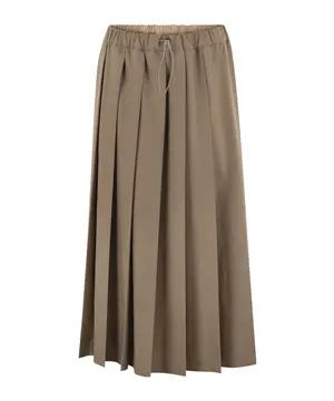 Fabiana Filippi Pleated Midi Skirt - Brown