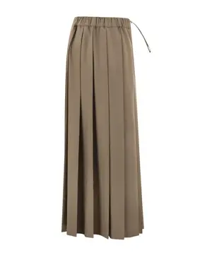 Fabiana Filippi Pleated Midi Skirt - Brown