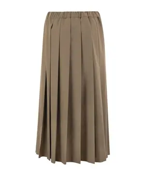 Fabiana Filippi Pleated Midi Skirt - Brown