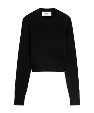 AMI Paris De Coeur Cotton-blend Top - Black