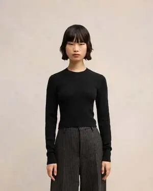 AMI Paris De Coeur Cotton-blend Top