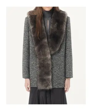 Valentino Garavani Long-sleeved Coat With Fur Collar