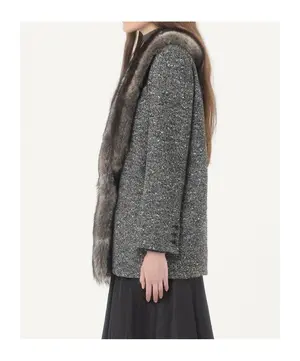 Valentino Garavani Long-sleeved Coat With Fur Collar
