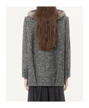 Valentino Garavani Long-sleeved Coat With Fur Collar