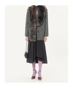 Valentino Garavani Long-sleeved Coat With Fur Collar