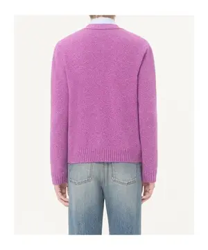 Valentino Garavani Mouliné Wool Cardigan With Embroidered Butterfly Patch