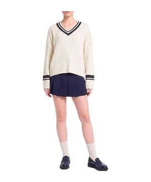 Brunello Cucinelli Twotone Lightweight Knit Sweater